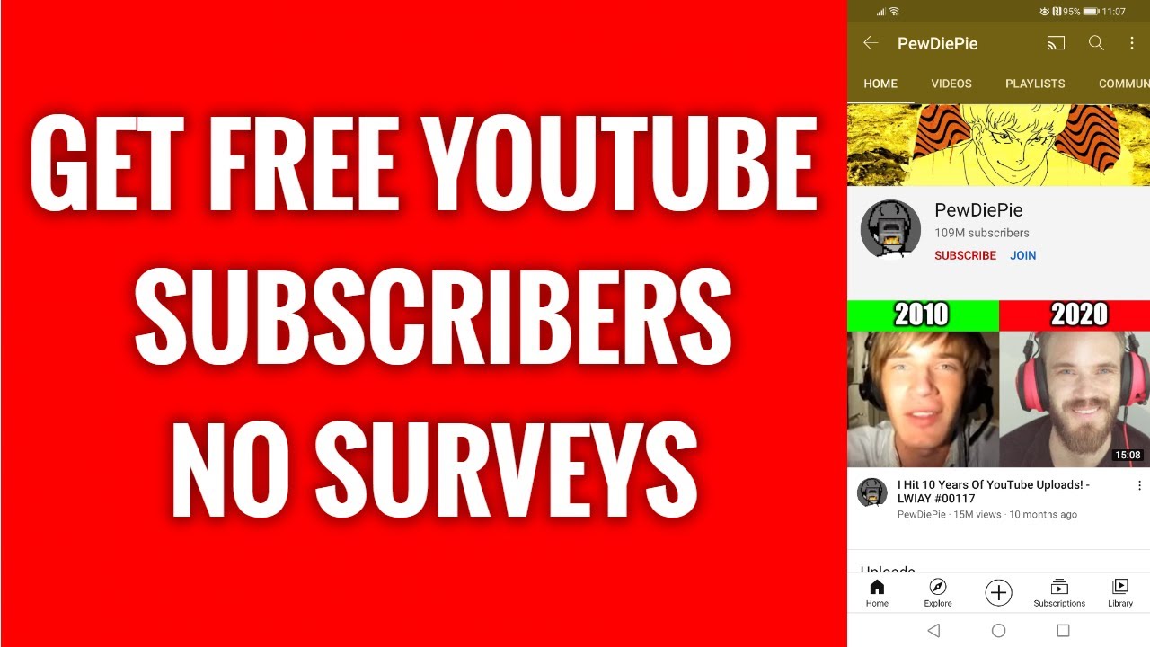 How To Get Free YouTube Subscribers Without Surveys - YouTube