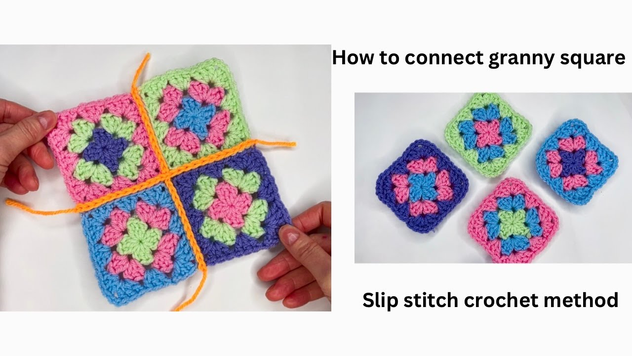 😍 Wow Amazing💯👌How to connect granny square | Slip stitch crochet ...