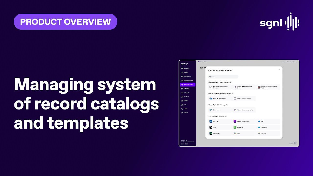 Managing system of record catalogs and templates - YouTube