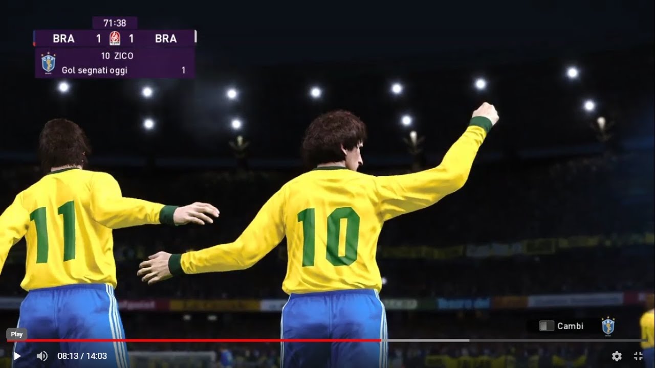 eFootball PES 2020: Brazil 1982 vs Brazil 1994 PS4 Gameplay - YouTube