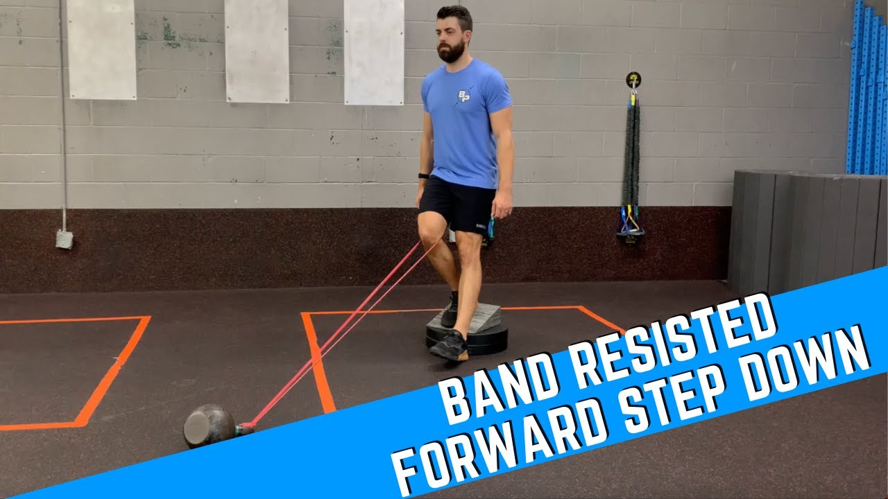 Slantboard Forward Step Down with Band Resistance - YouTube