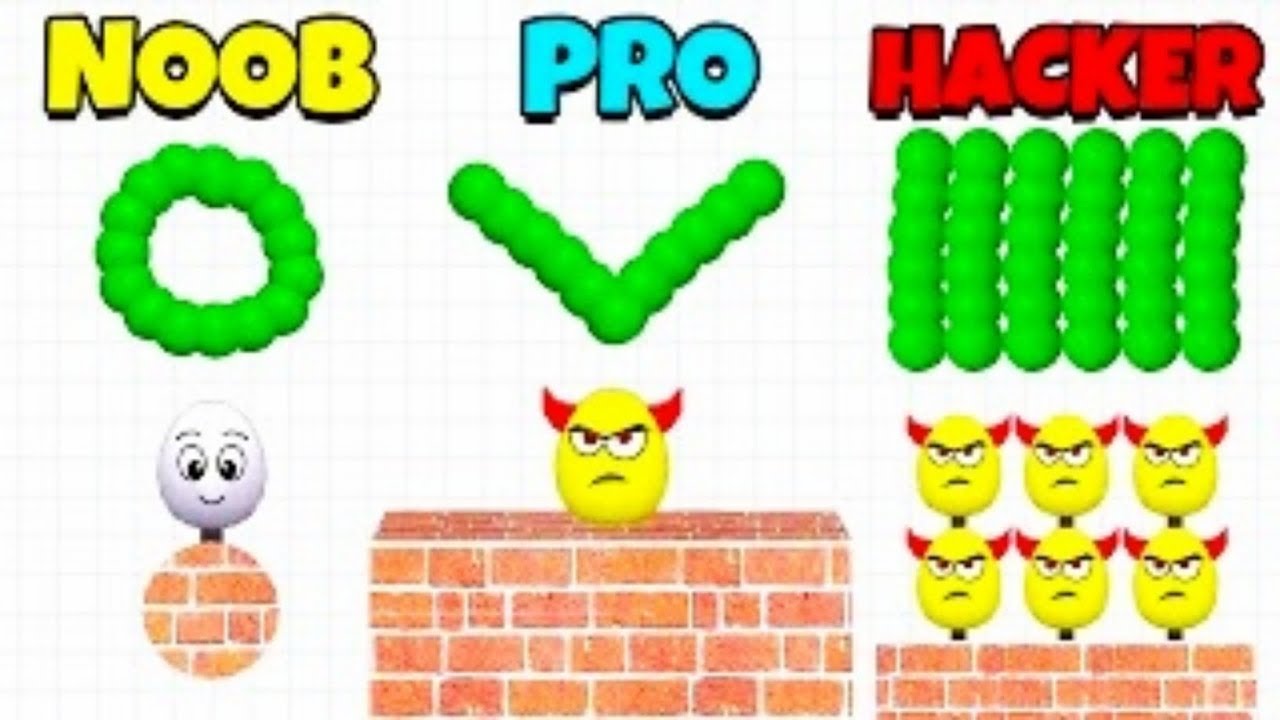 Draw To Smash VS Puff Up - All Levels (NOOB vs PRO vs HACKER) - YouTube