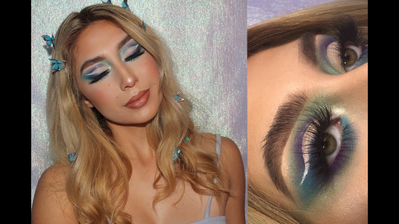 Glowing Blue Butterfly Makeup Tutorial | Shelby Youngs - YouTube