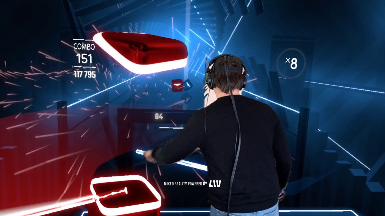 Beat Saber Mixed Reality experiment - YouTube