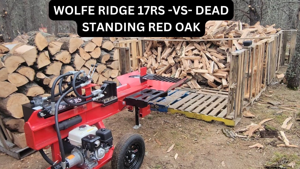 Wolfe Ridge 17 RS splitting a face cord of Red Oak - YouTube