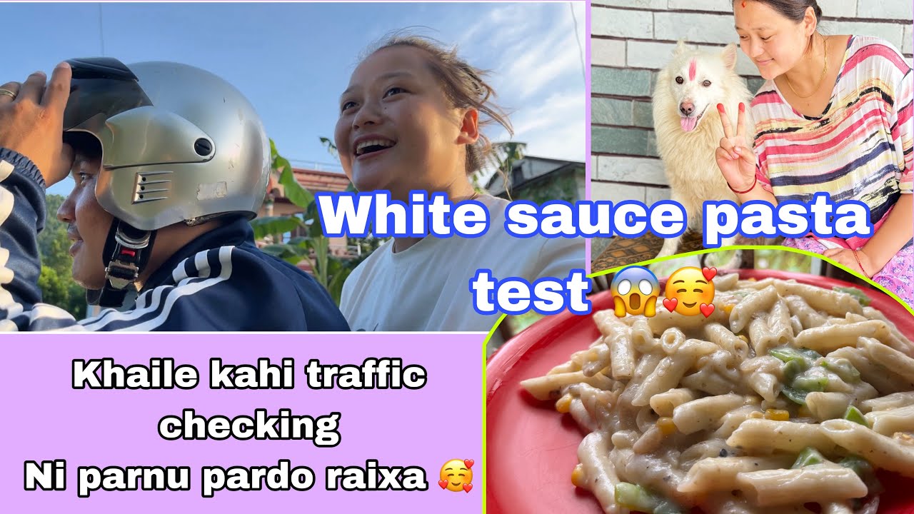 Khaile Kahi checking ni parnu pardo raixa😊white sauce pasta🍝first time ...