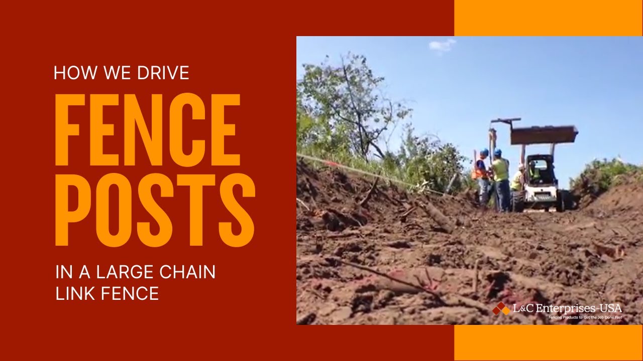 How We Drive Fence Posts In A Large Chain Link Project - YouTube