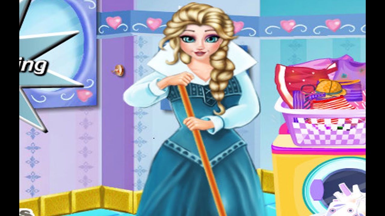 Frozen Disney Princess ELSA HOUSEKEEPING DAY - Games for children - YouTube