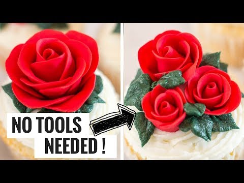 Easy Fondant Rose - No Tools Needed