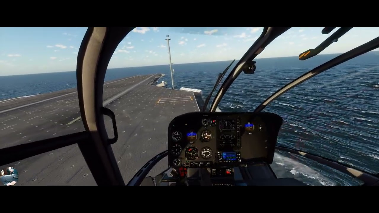 HSF EC130 B4 | Aircraft carrier helicopter landing - YouTube