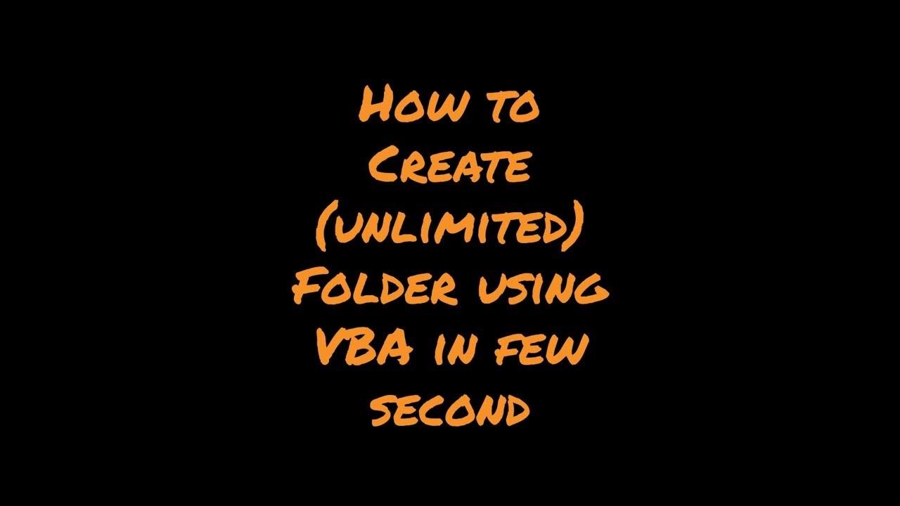 Create Folder using VBA with For LOOP - YouTube