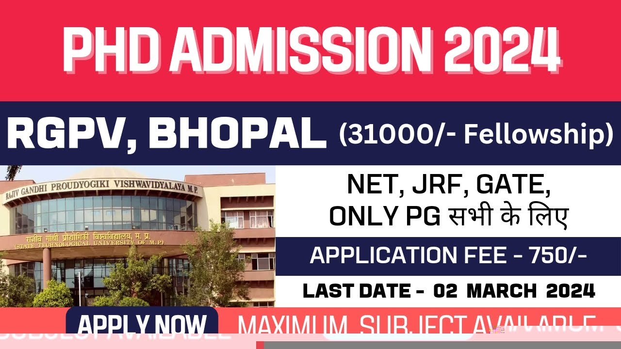 New PhD Admission Application 2024 | Rajiv Gandhi Proudyogiki ...