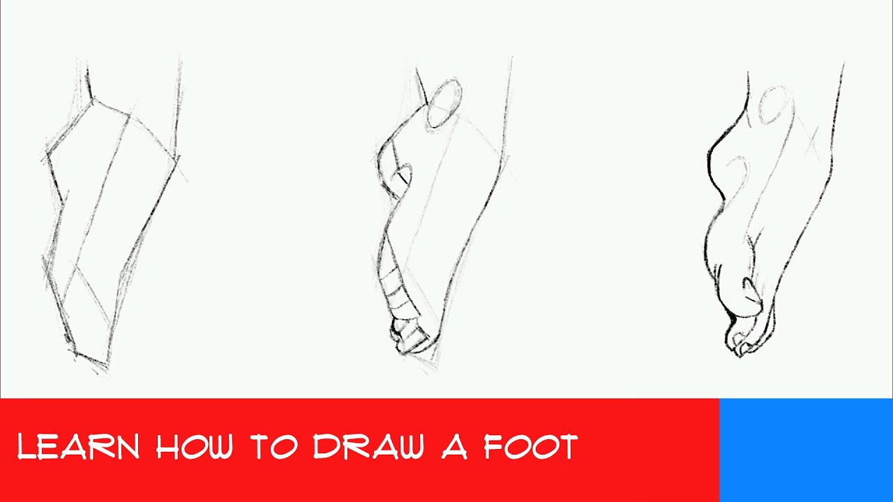 how to draw a foot | foot easy draw tutorial - YouTube