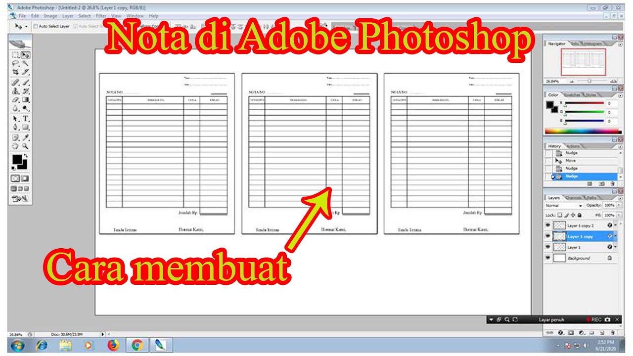 CARA MEMBUAT NOTA DI ADOBE PHOTOSHOP - YouTube