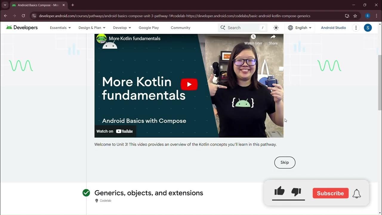 Unit - 3 More Kotlin Fundamentals || Google Android Developers - YouTube