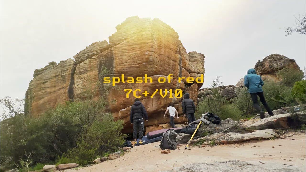 splash of red 7c+/v10 - Rocklands - YouTube