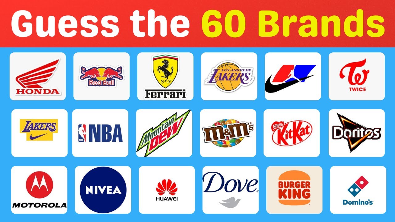 Guess the 60 Brands! 🔥 Famous Logo & Brand Quiz for Kids & Adults Baali ...