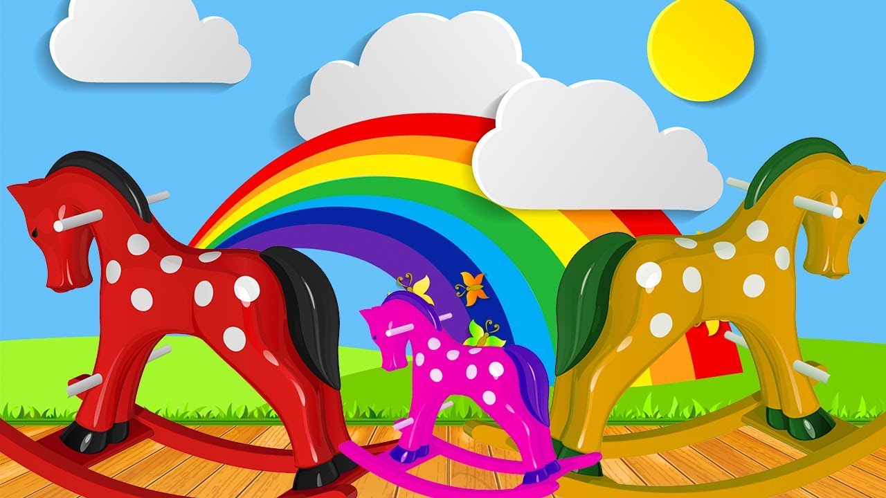Learn colors Horse big and small horses colorful horses Learn Colors ...
