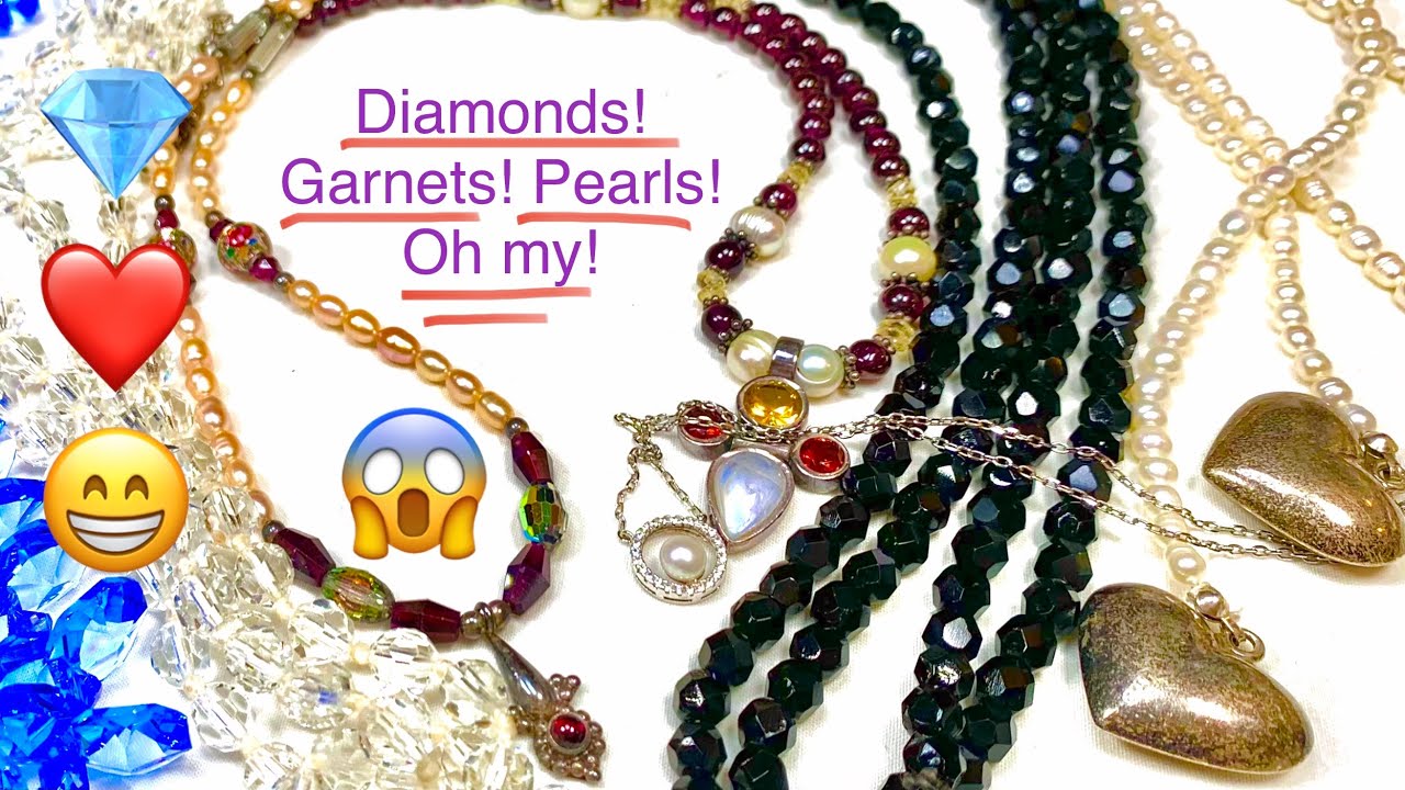 2Lb Jewelry Unboxing 💎Diamonds! 🔴Garnets! & 🔘Pearls! Oh my! & Sale # ...