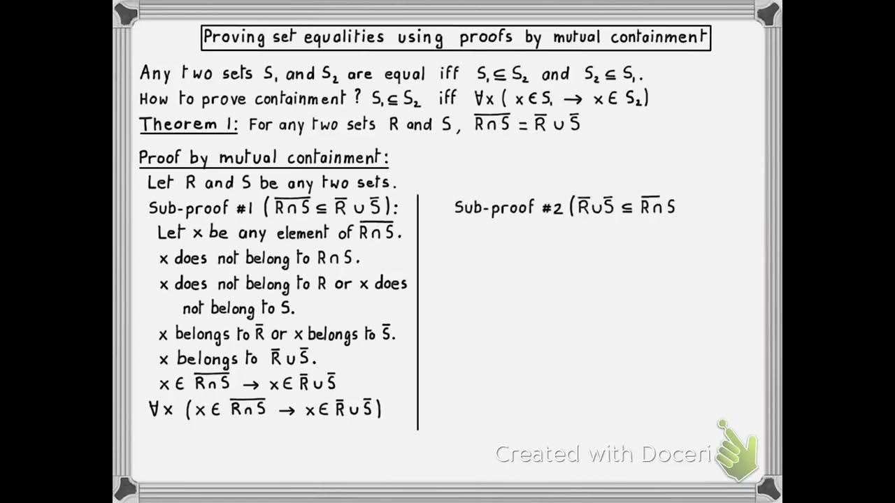 Discrete Structures [Lecture 14 / Segment 5] - Intro to set theory- Part 9/10 - YouTube