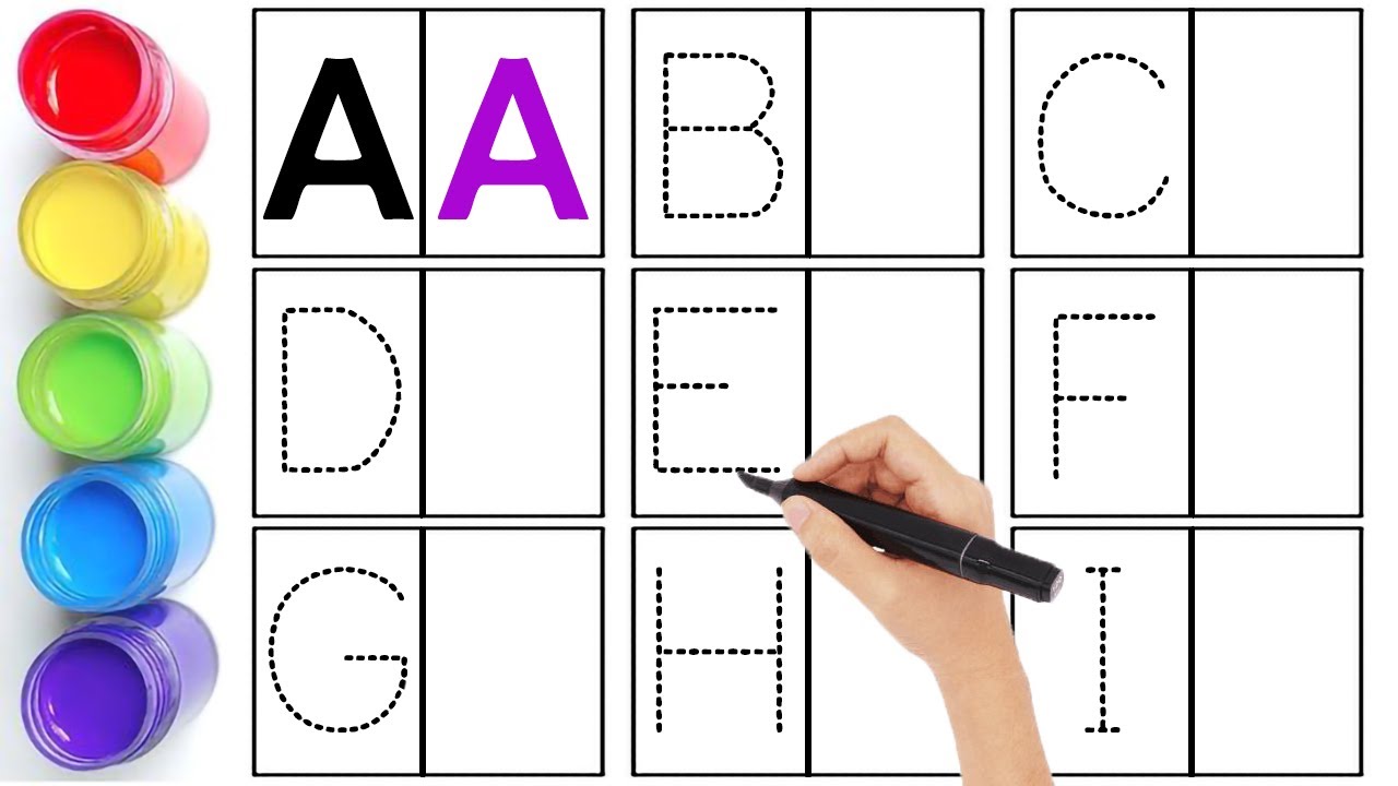 Learn Alphabet, collection for writing along dotted lines for toddler🎨 ...