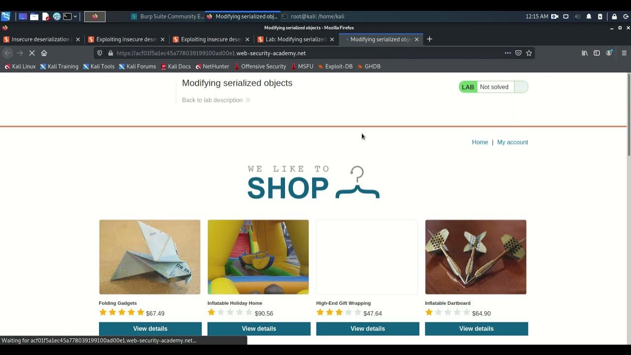 [PortSwigger]Lab: Modifying serialized objects - YouTube