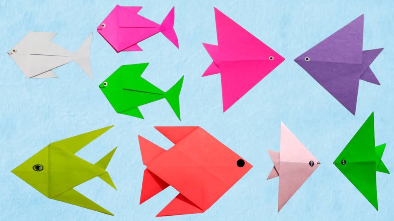 Top 05 Easy Origami Paper Fish - How to Fold Paper Fish 🐠 - YouTube