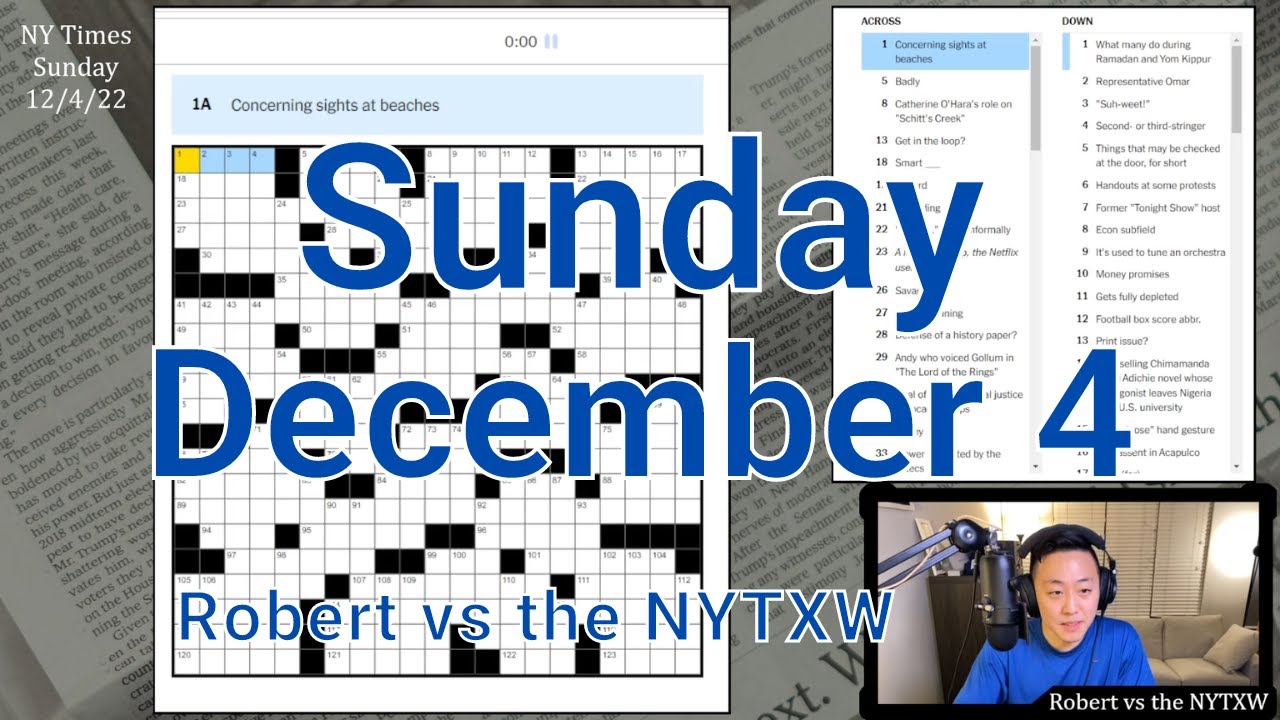 Gossip Session [0:19/10:32] || Sun 12/4/22 New York Times Crossword ...