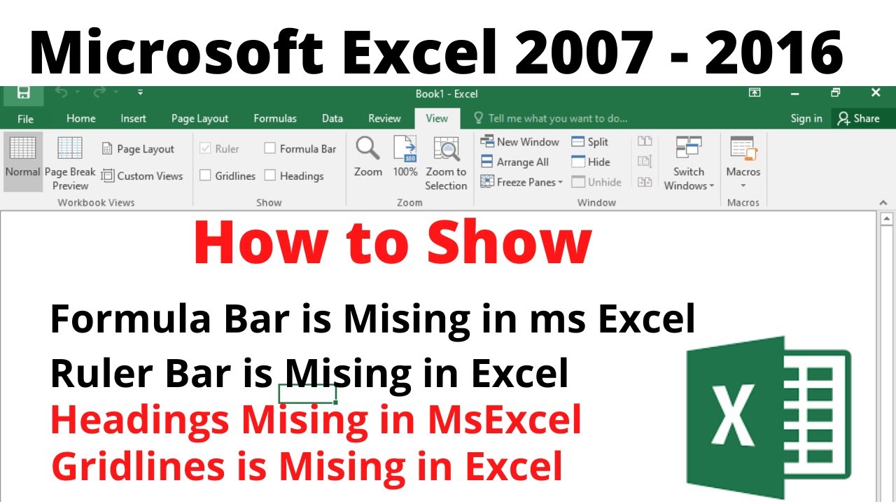How To Show Formula Bar In MS Excel 2007 2010 2013 2016 Microsoft How To Show Formula Bar In MS Excel 2007 2010 2013 2016 Microsoft