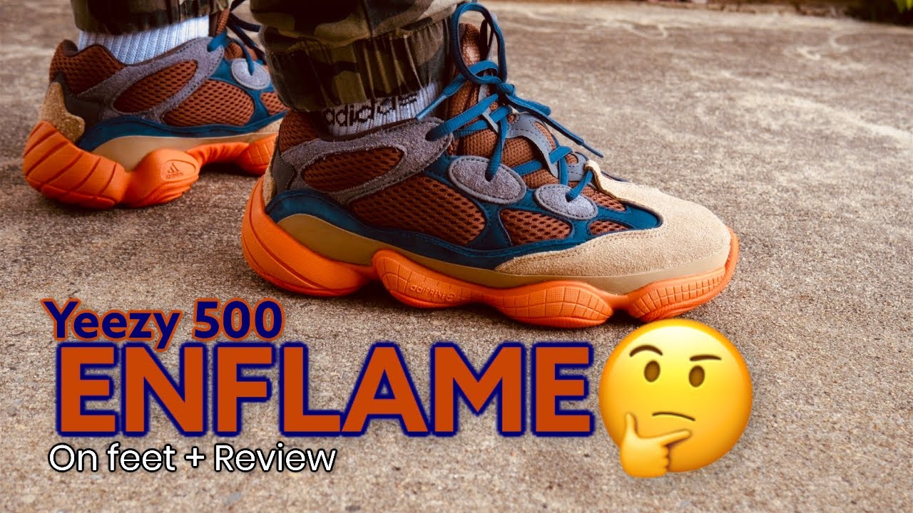 Yeezy 500 Enflame on feet Review - YouTube
