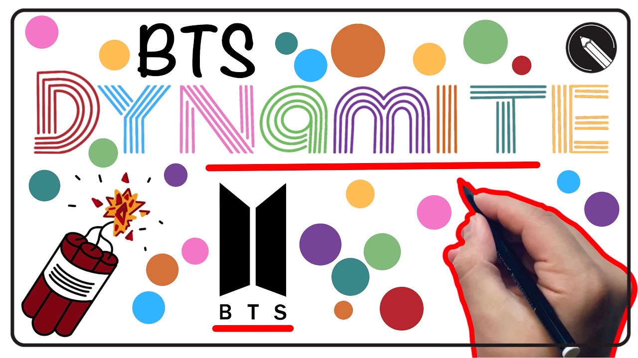 How to Draw BTS (#방탄소년단 ) Dynamite Script 🎤 Easy Tutorial for Beginners ...