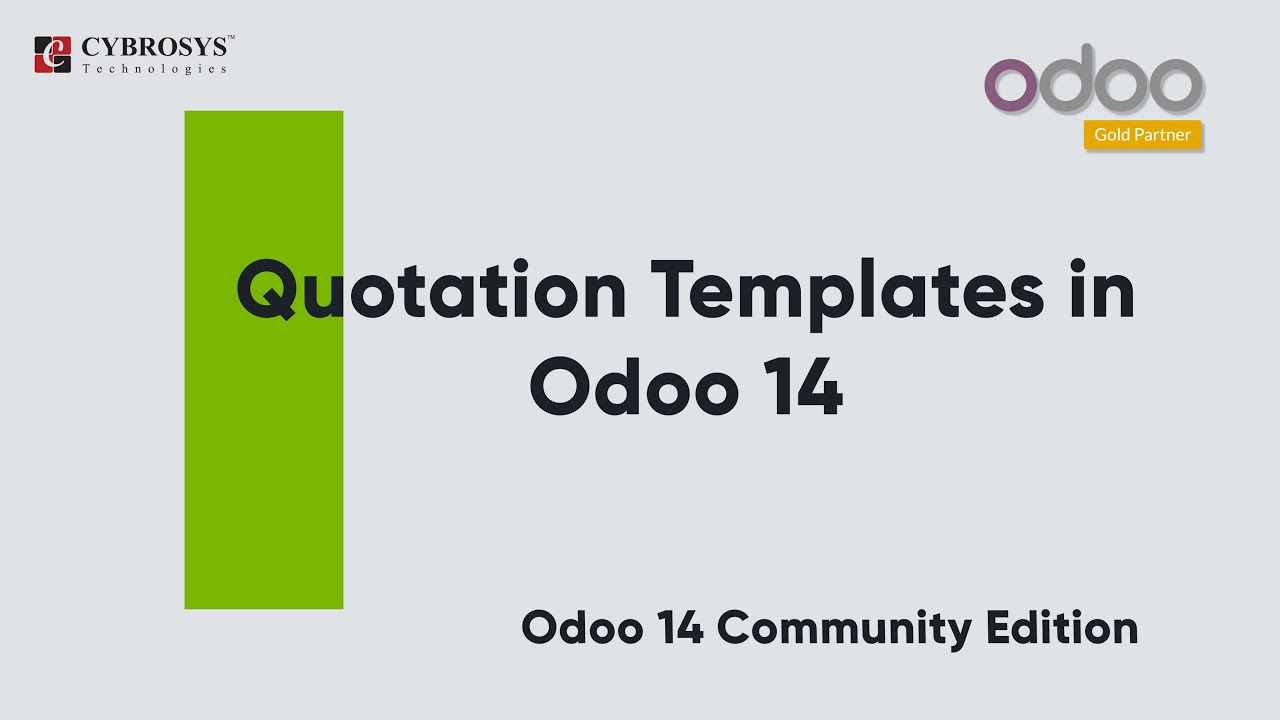 Quotation Templates in Odoo 14 Community - YouTube