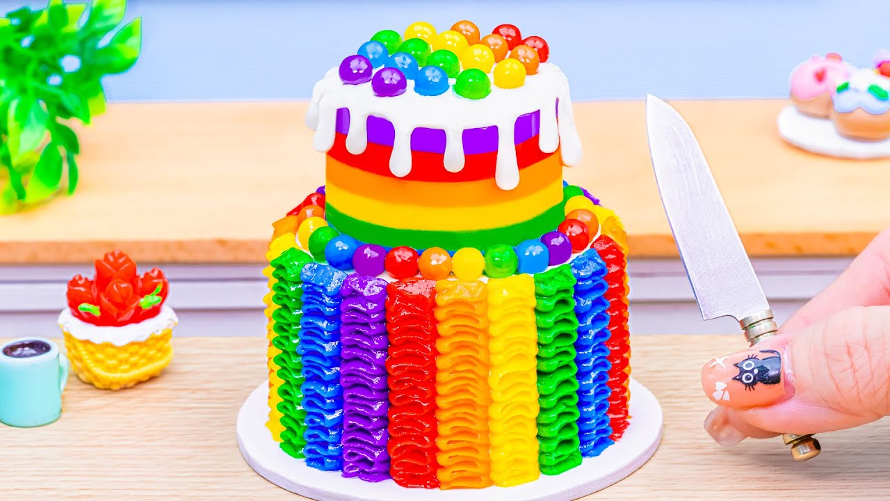 Yummy Rainbow Pop It Cake Recipes🌈Satisfying Mini Rainbow Chocolate ...