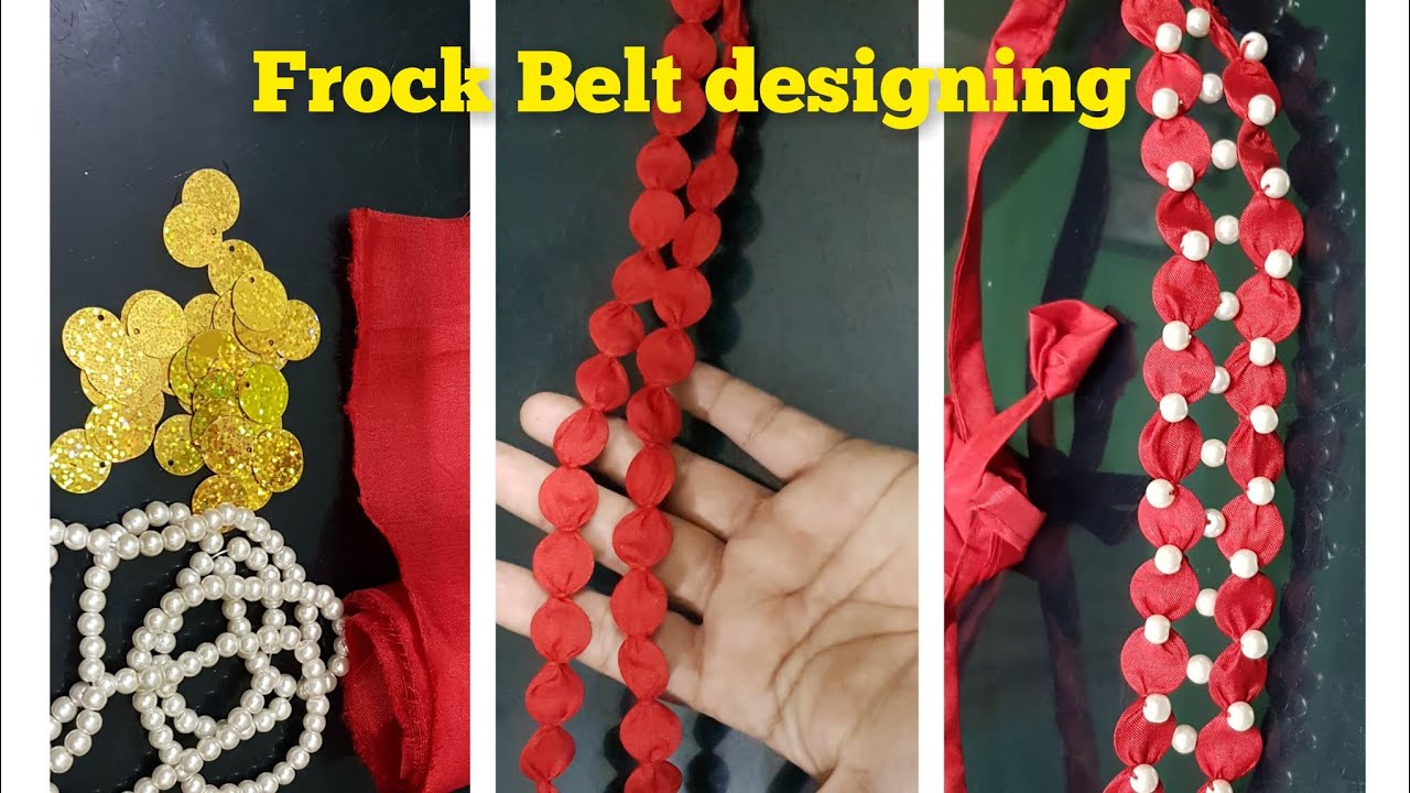 Belt designing/ Frock Belt design/Beautiful Belt design - YouTube