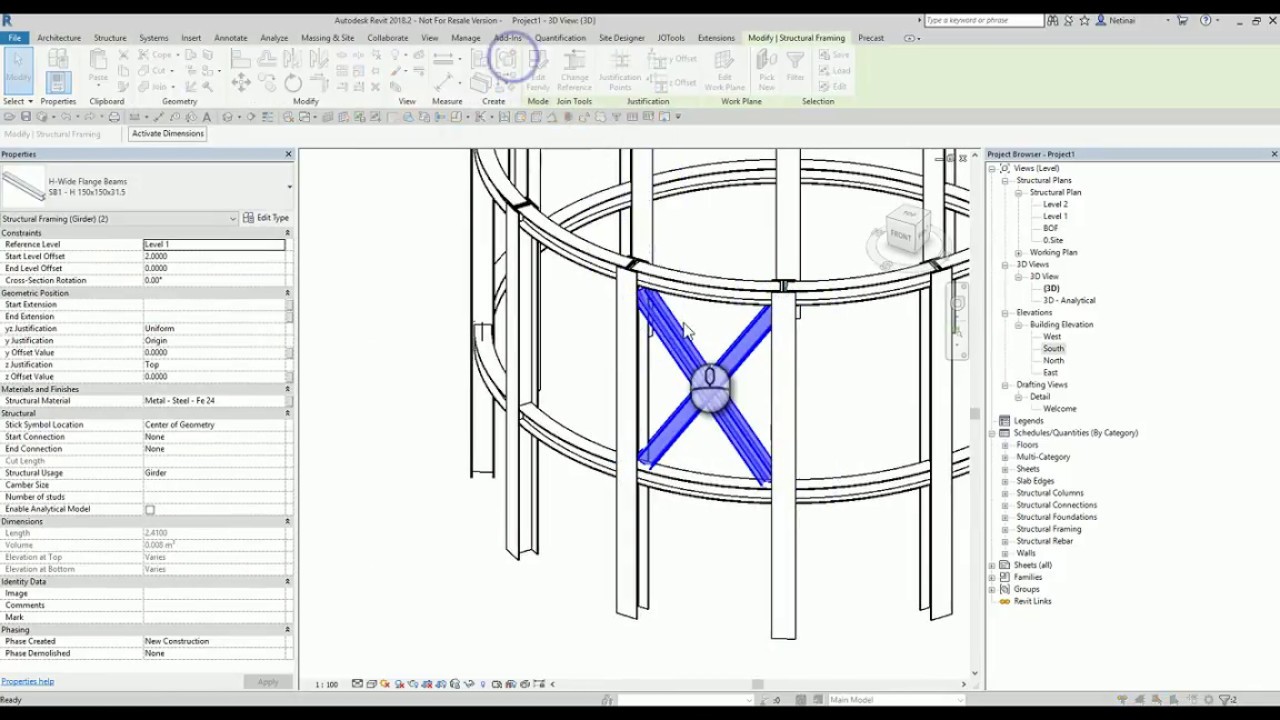 Revit Steel Work Example (for Collaboration Purpose only) - YouTube