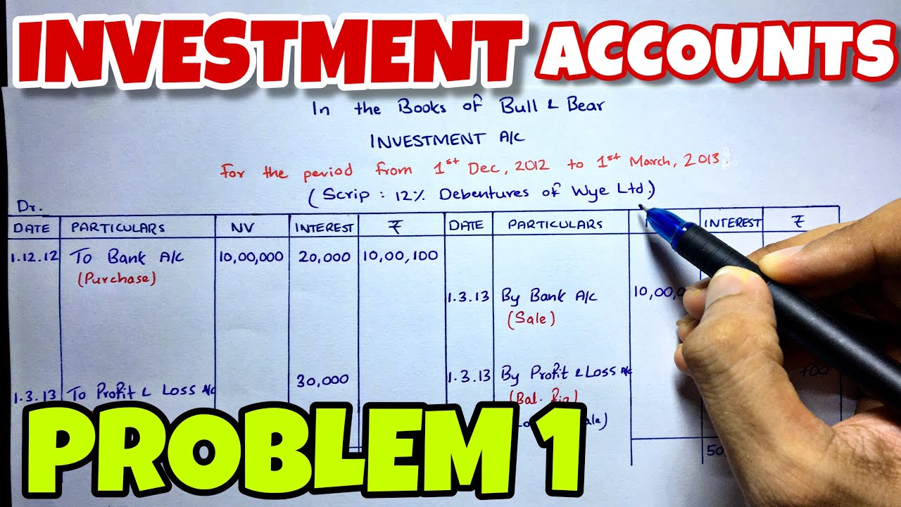 #2 Investment Accounts - Problem 1 - CA INTER - By Saheb Academy - YouTube