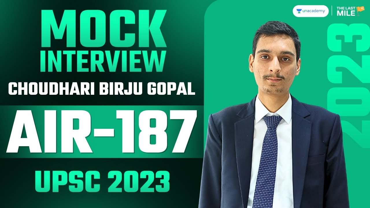 Choudhari Birju Gopal, Rank 187 | UPSC Hindi Medium Topper 2023 | UPSC IAS 2023 Mock Interview ...