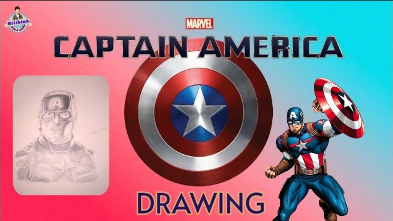 కెప్టెన్ అమెరికా డ్రాయింగ్ || How to draw Captain America||very easy ...