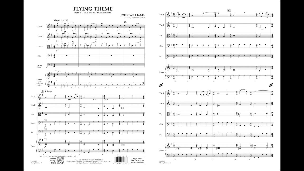 Flying Theme (from E.T. the Extra-Terrestrial) by John Williams | Arr ...