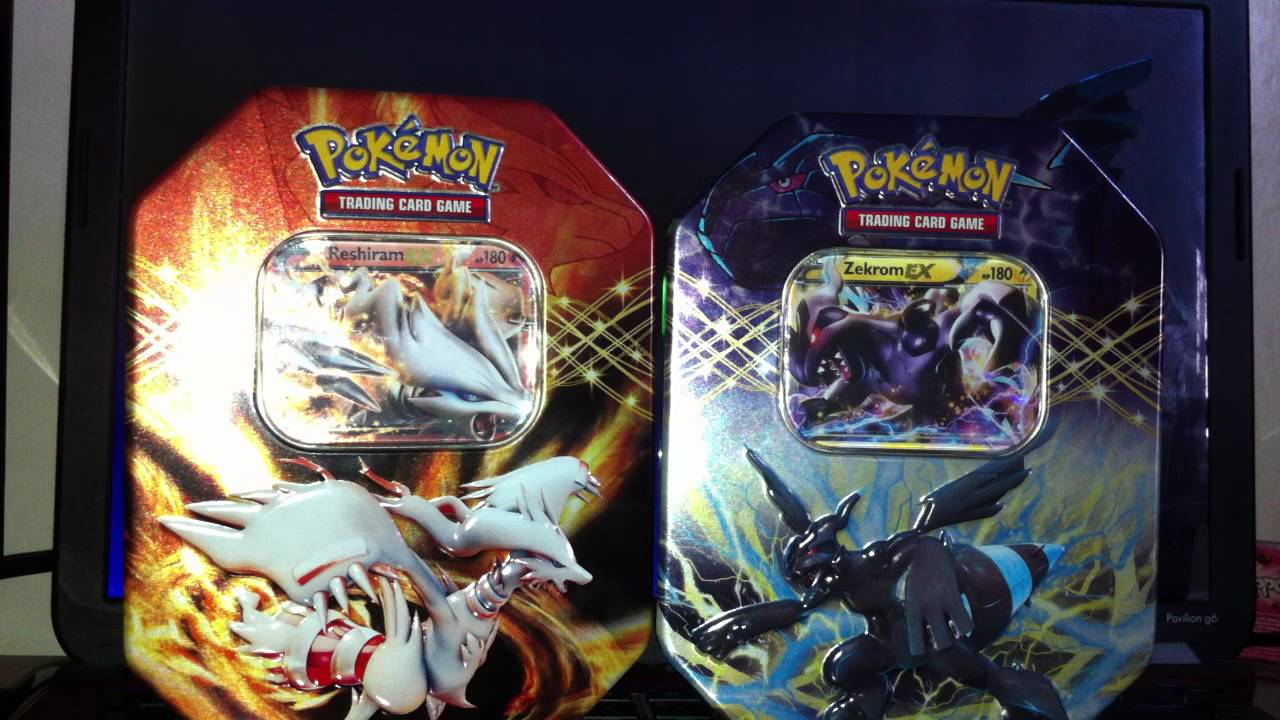 Opening Two Ex Tins Reshiram and Zekrom - YouTube