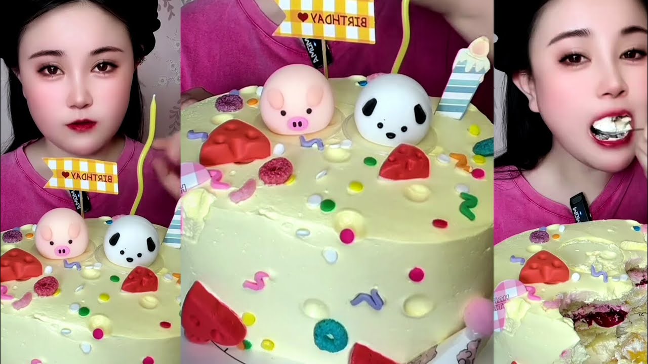ASMR FRUITI CAKE 🎂 EATING GIRL FAST FAST (VOICE CONTROL).. - YouTube