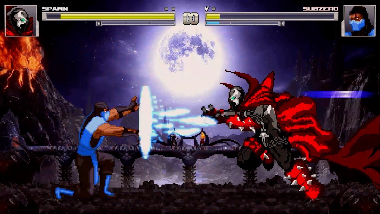 SPAWN vs SUBZERO mortal kombat 16bits - YouTube