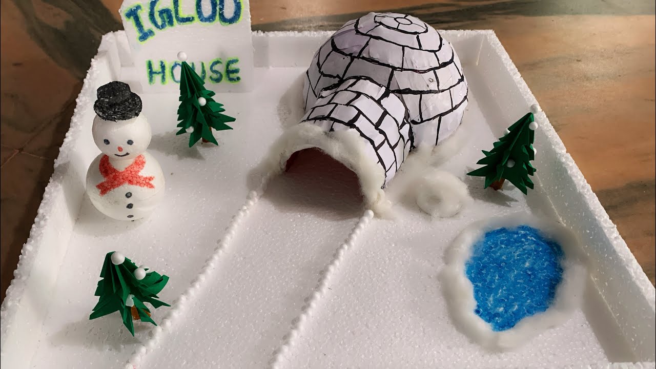 Igloo house ⛄️ 🌲 DIY || school Project Types of House || Easy and ...