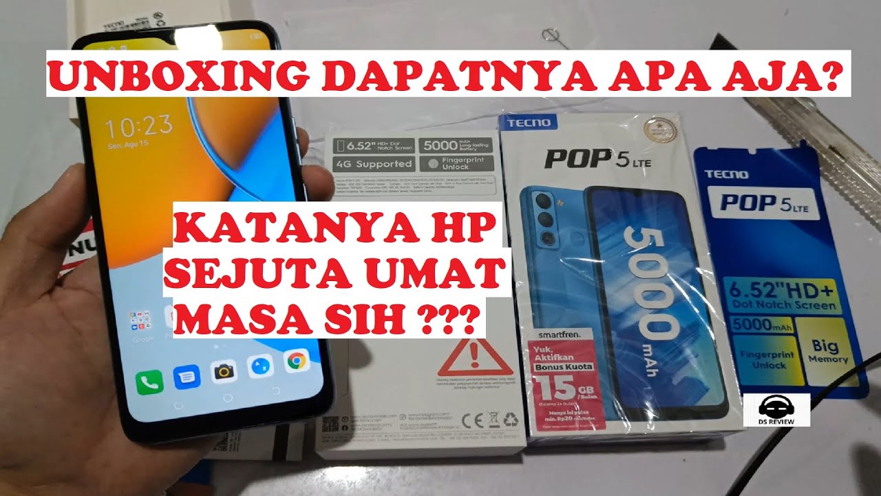 UNBOXING TECNO POP 5 LTE BD4a HP REKOMEN MURAH DS REVIEW INDONESIA # ...