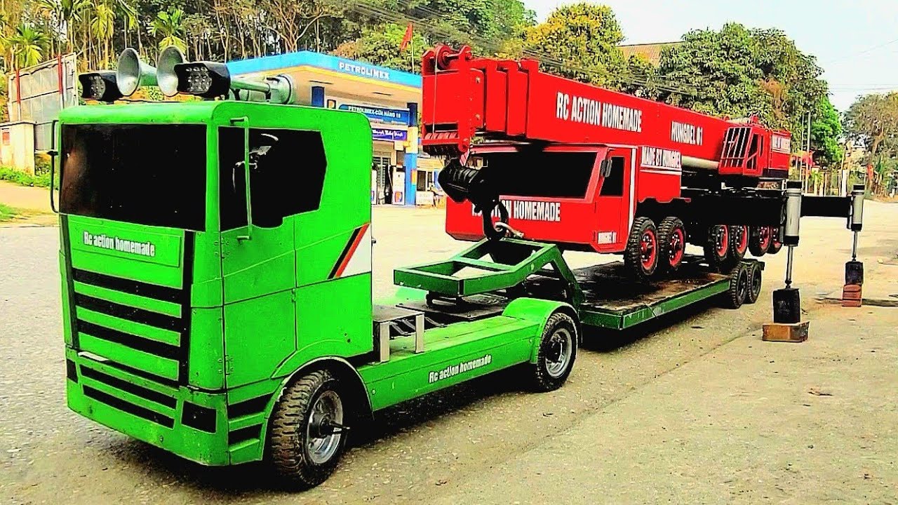 Crane, excavator, dozer and dump truck...| rc action homemade - YouTube