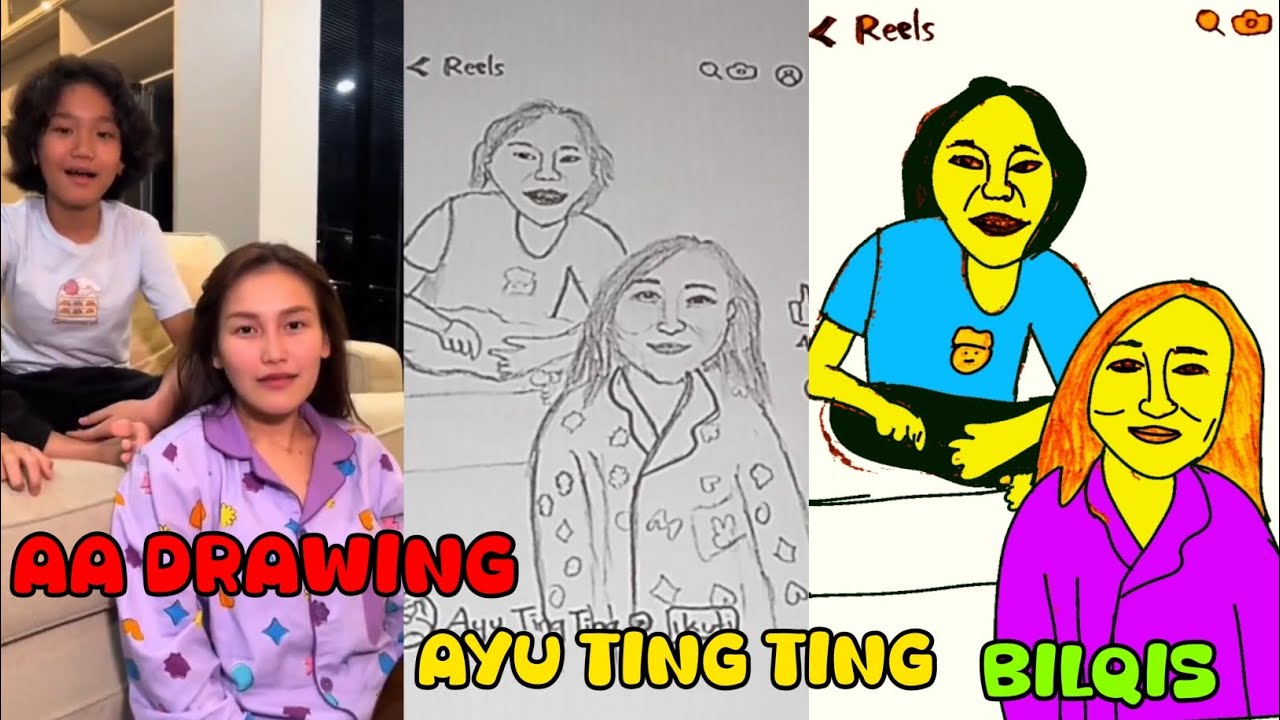 AA DRAWING DI TANTANG AYU TING TING DAN BILQIS BIKIN GAMBAR - YouTube