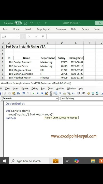 How to Sort data Instantly Using Excel VBA - YouTube
