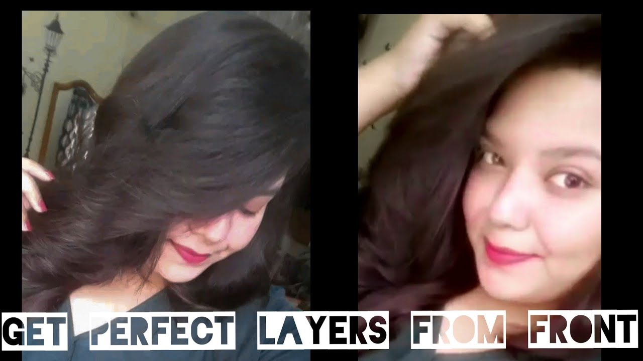 How 2 cut your hair from front in layers at home easily | side swept ...