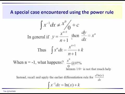 Calculus: Integrals - the special case of integral 1/x - YouTube