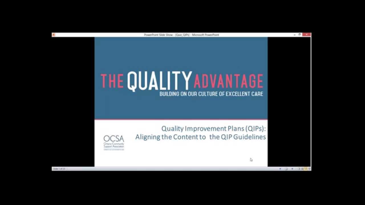 Webinar - Quality Improvement Plans - Quality Advantage - YouTube